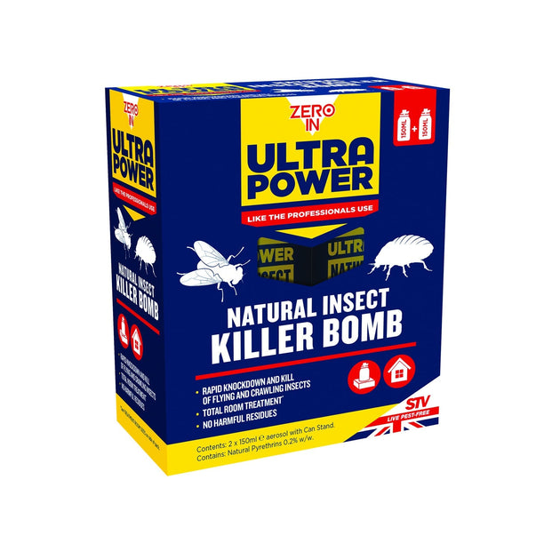 Zero In Ultra Power Flea & Flying Insect Killer Bomb 150ml x twin pk ...
