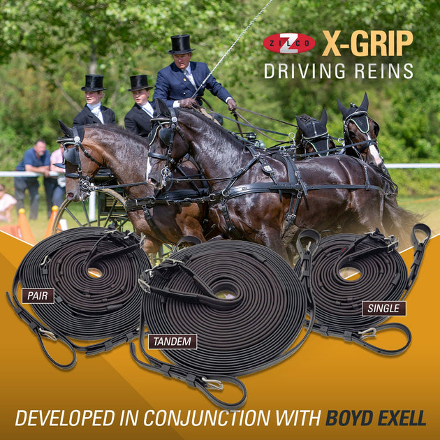Zilco X Grip Driving Reins Tandem Leader – Riding & Harness Stuff